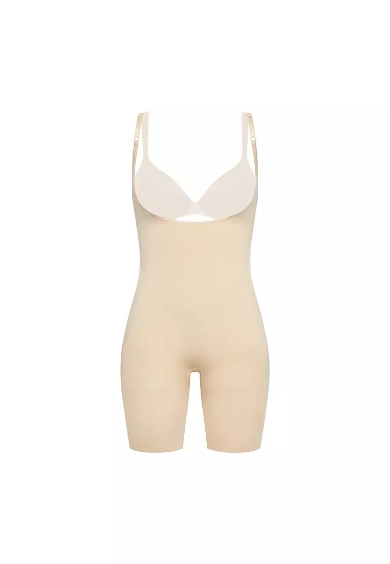 Buy Spanx Everyday Shaping Open-Bust Mid-Thigh Bodysuit Soft Nude 2025 ...