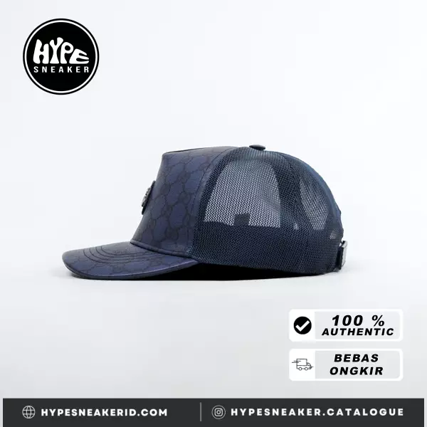 Jual Gucci Topi GUCCI GG INTERLOCKING SHW MONOGRAM MESH NAVY CAP 100% ...