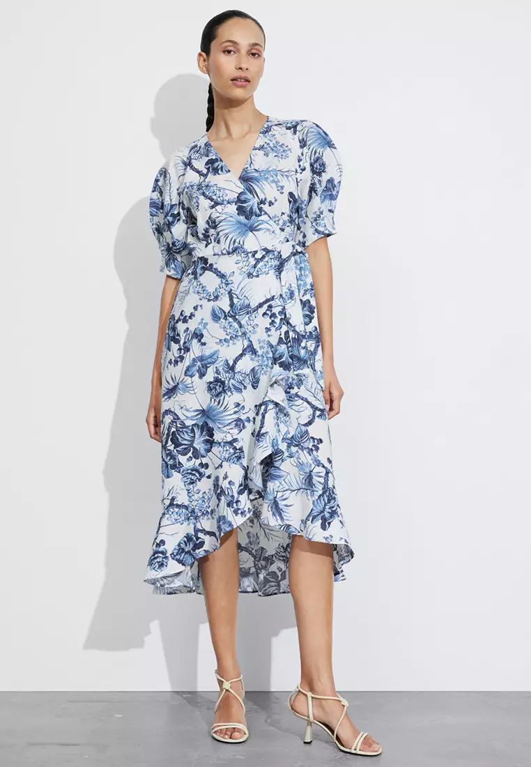 Buy & Other Stories Linen Wrap Midi Dress Online | ZALORA Malaysia