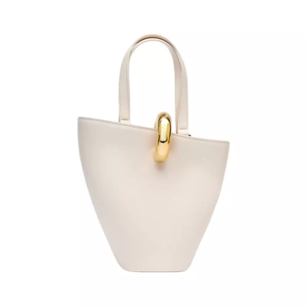 Jual Jacquemus The Small Bambola Asymmetric Bucket Bag Light Ivory ...
