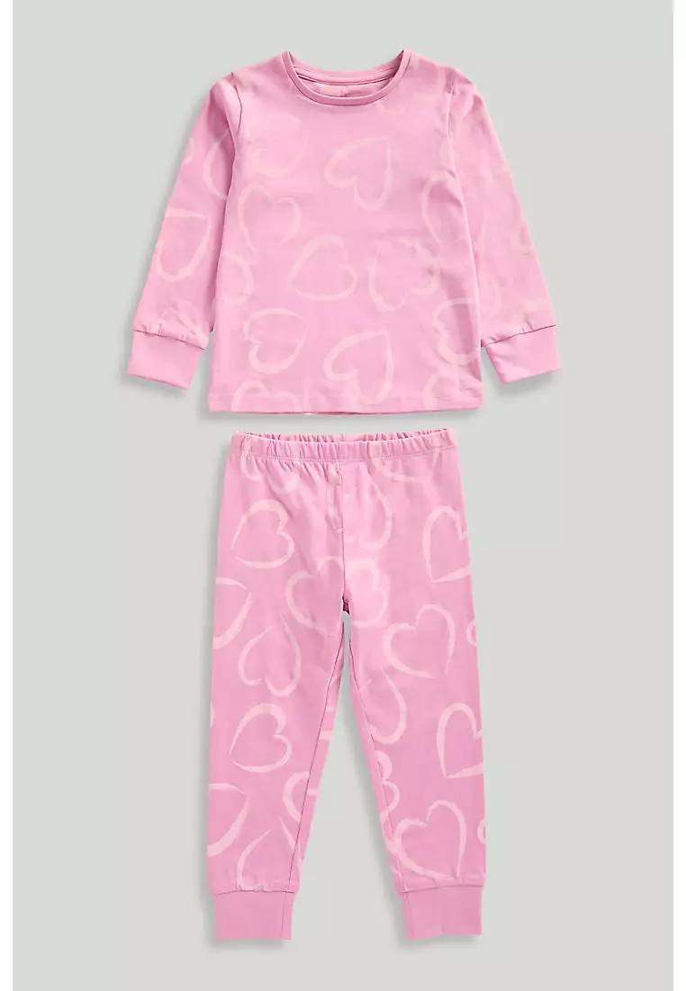 Buy Mothercare Pink Heart Pyjamas Online | ZALORA Malaysia