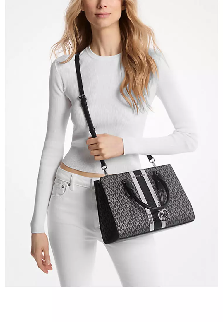 MICHAEL KORS Sheila Medium Signature Logo and Metallic Satchel 2024 | Buy MICHAEL KORS Online ...