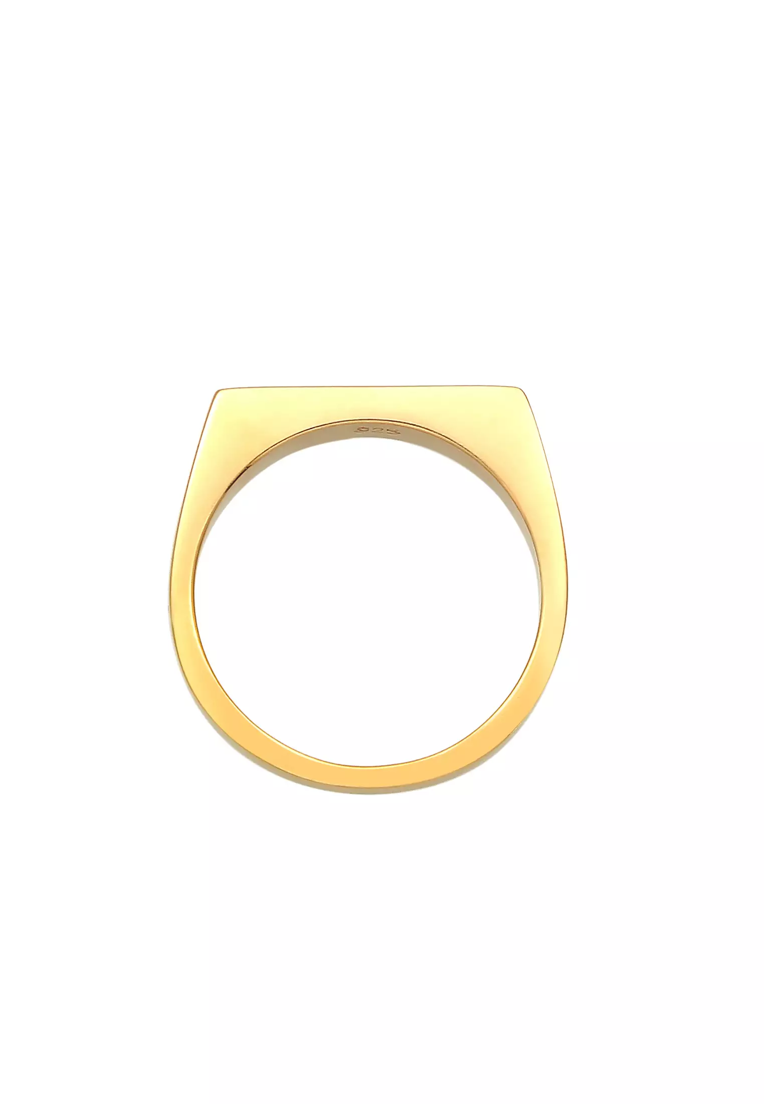 Buy ELLI GERMANY Ring Signet Square Geo Design Basic Gold Plated Online ...