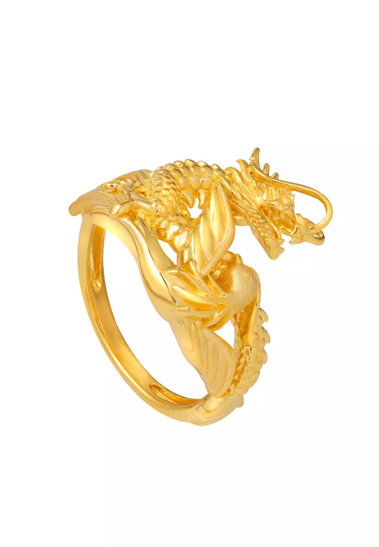 Buy TOMEI TOMEI Dragon Phoenix Ring, Yellow Gold 916 2025 Online ...