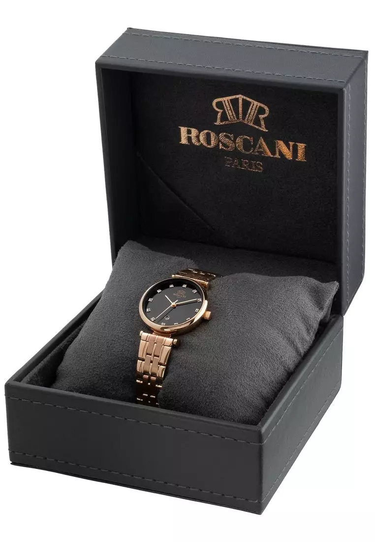 Buy Roscani Naomi E23 (Floating Case + Sunray Dial) Rose Gold White ...