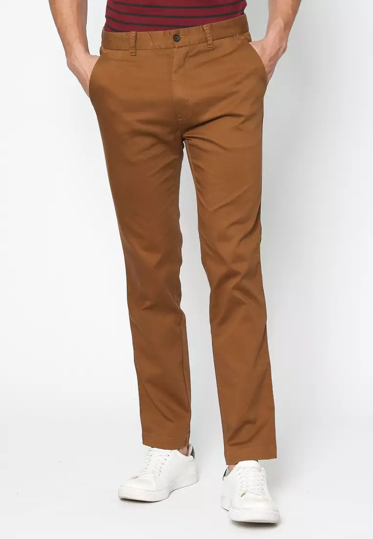 Jual Kent & Crew DARK BROWN BASIC CHINOS Original 2025 | ZALORA Indonesia