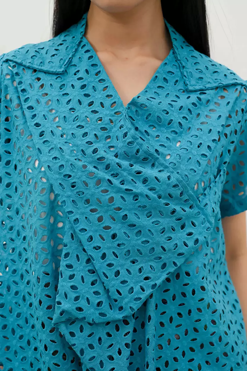 Jual Nona Rara Batik NONA RARA - Adia Basic Blue T3993, Baju Kerja ...