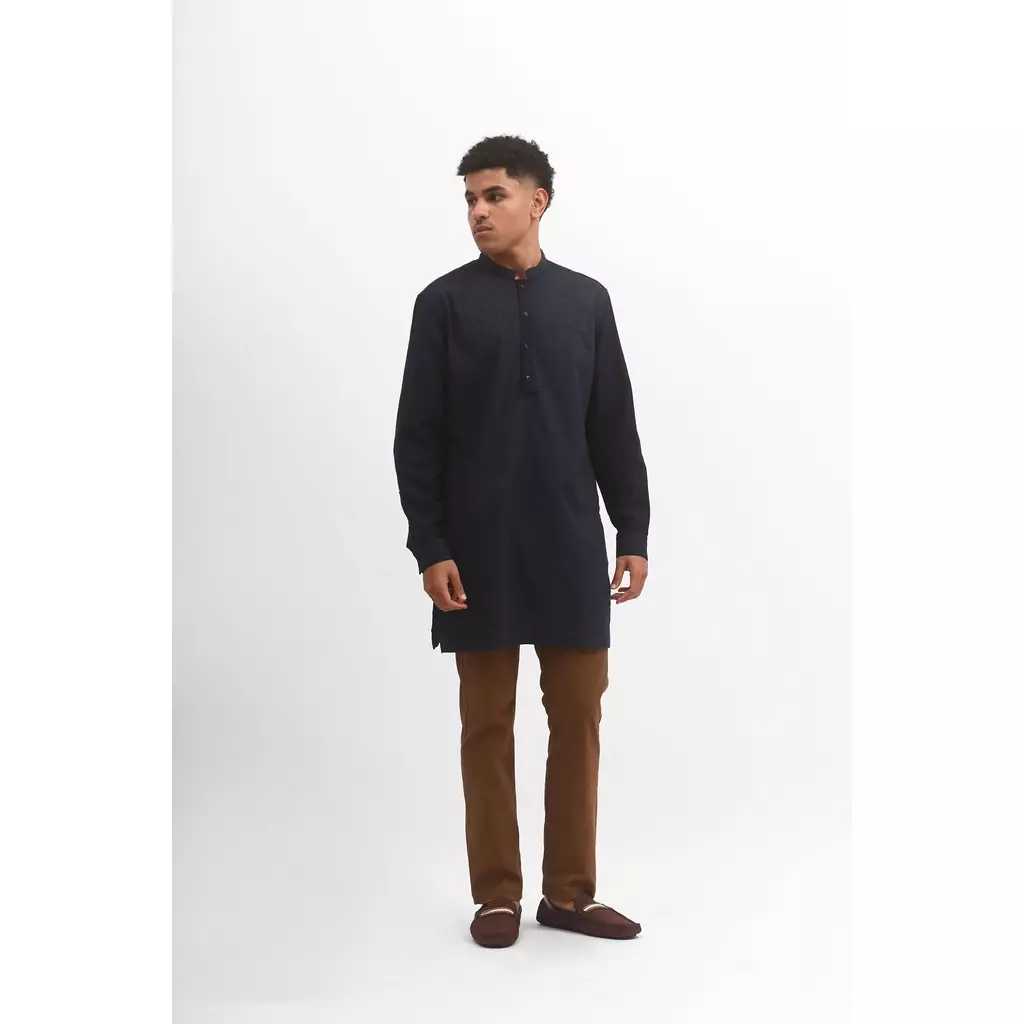 Jual Manzone MANZONE Gamis Lengan Panjang Pria KASFAH - NAVY Original ...