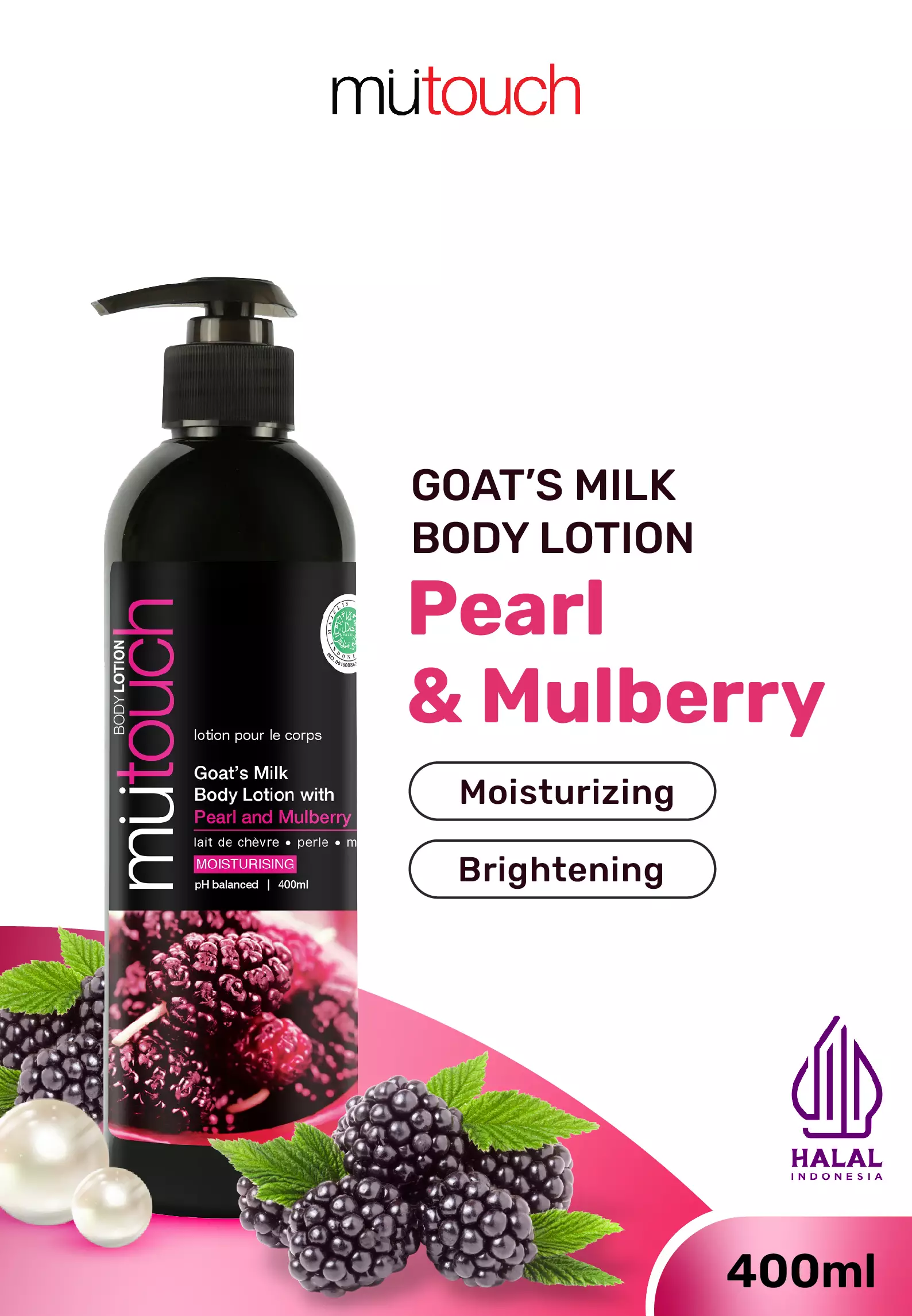Jual Mutouch Mutouch Goat's Milk Body Lotion Pearl and Mulberry 400ml ...