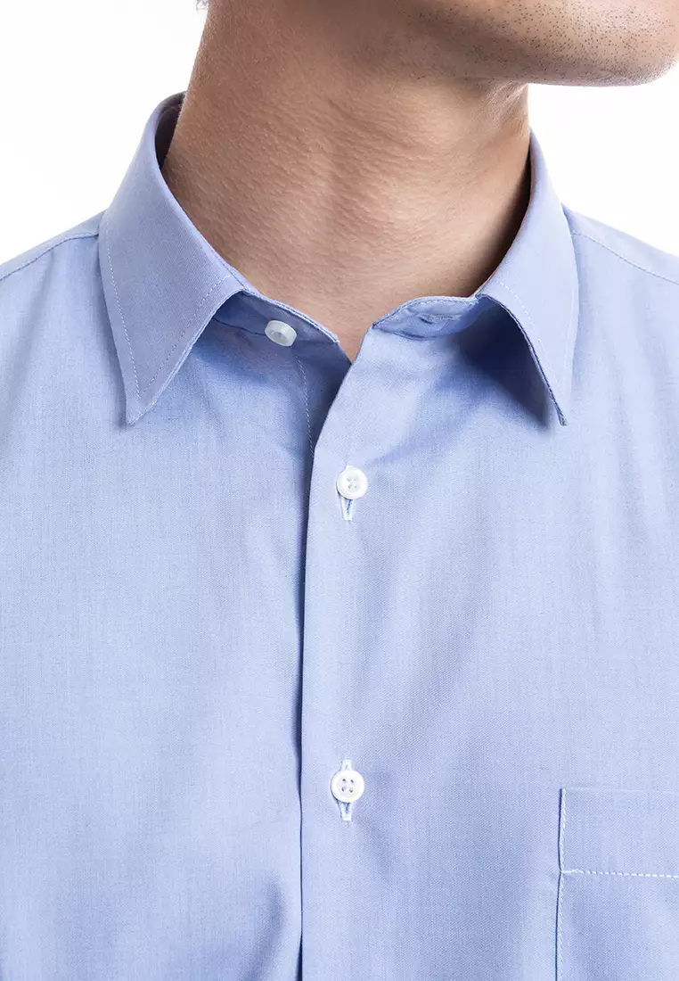 Jual MANLY MANLY Kemeja Regular Fit Plain Roddy Light Blue Original ...