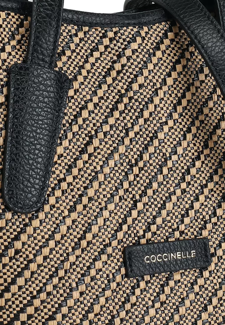 Buy Coccinelle Never Without Bag Bicolor Straw Small Tote Bag 2025 ...
