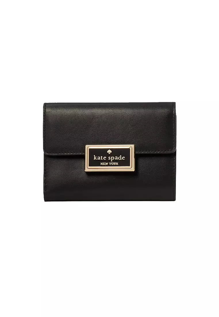 Kate Spade Kate Spade Reegan Medium Flap Wallet Black KA599 2024 | Buy ...