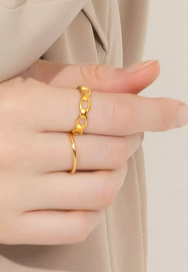 Buy Bullion Gold Rheda Classic Tubular Ring in Gold Online | ZALORA ...