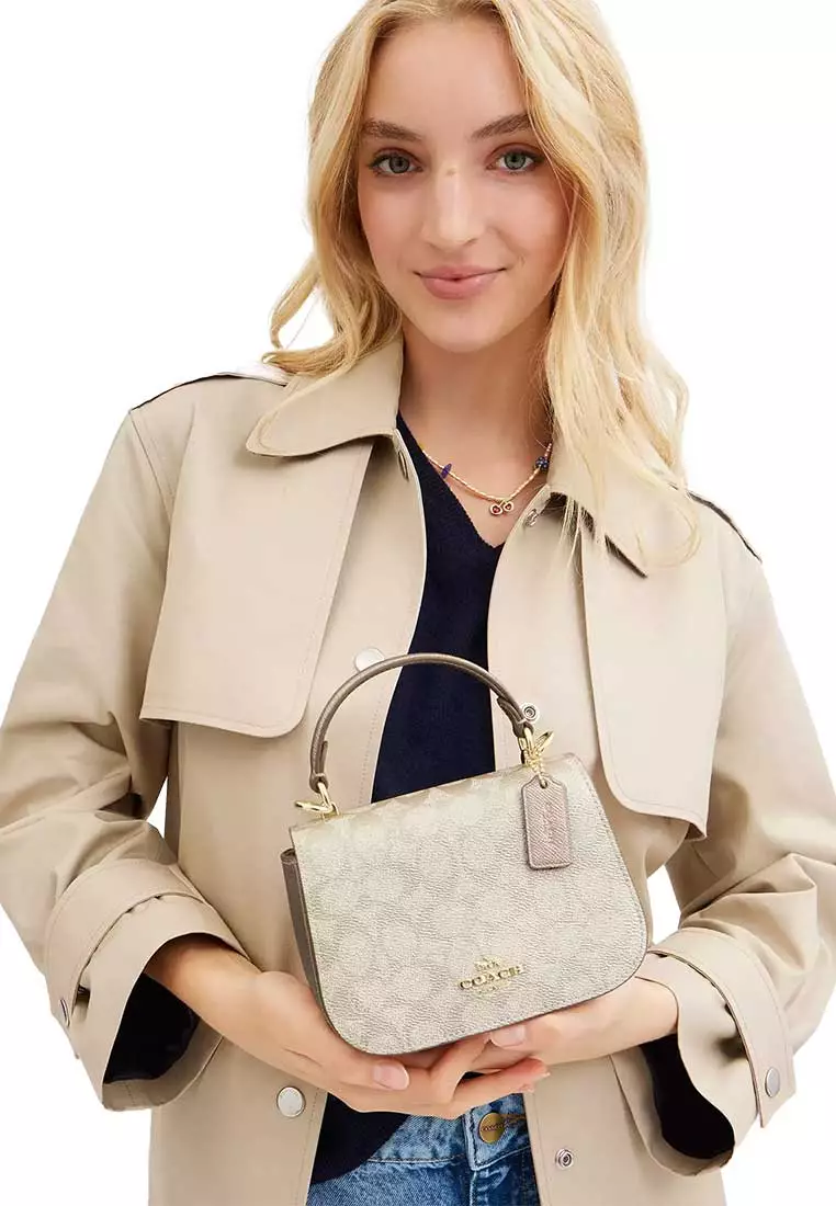 Coach Lysa Top Handle Bag In Signature Canvas Champagne Multi CX576 ...
