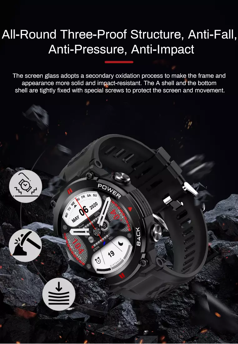 Jual Simbojoy SmartWatch A80 Jam Tangan Anti Air Asli Pria Olahraga ...