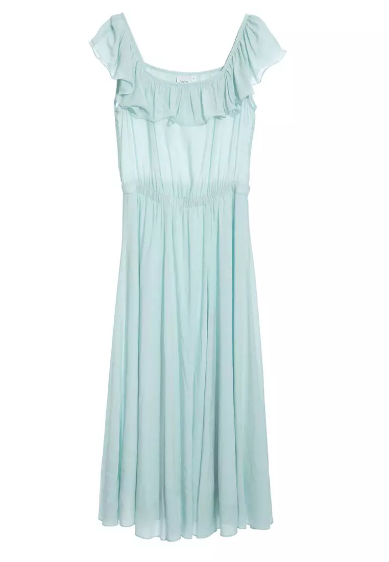 Buy iROO Sky Blue Ruffle Dress 2025 Online | ZALORA Philippines