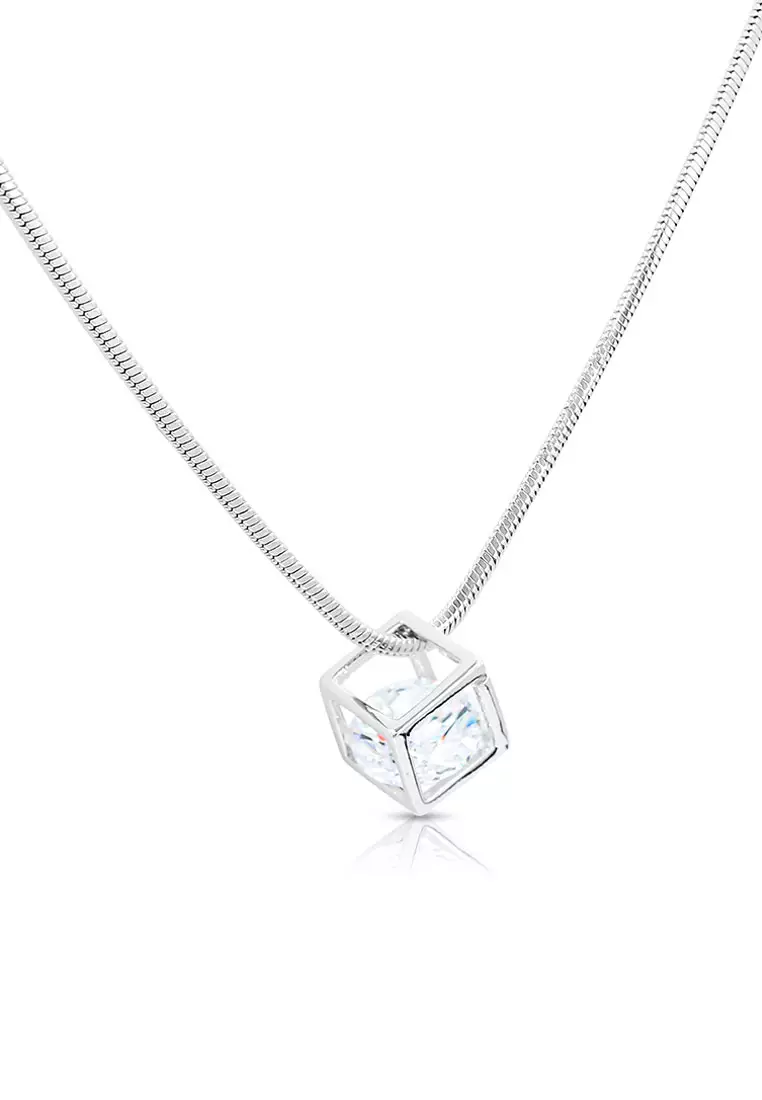 Buy SO SEOUL Sequoia 3D Cubie Cube inner Solitaire Brilliant Cut Diamond Simulant Cubic Zirconia ...
