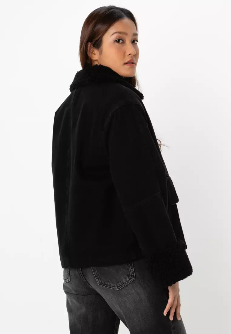 Buy Mango Double-Face Shearling Jacket 2025 Online | ZALORA