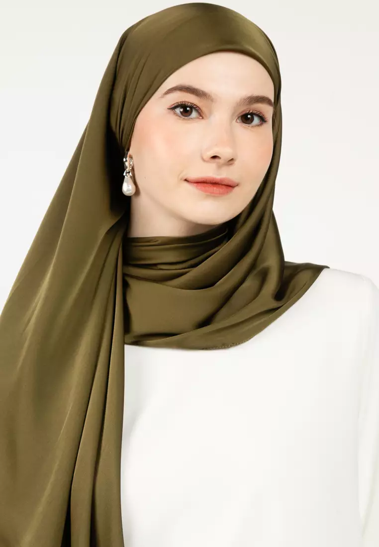 Buy KASHKHA Plain Satin Square Hijab Online | ZALORA Malaysia
