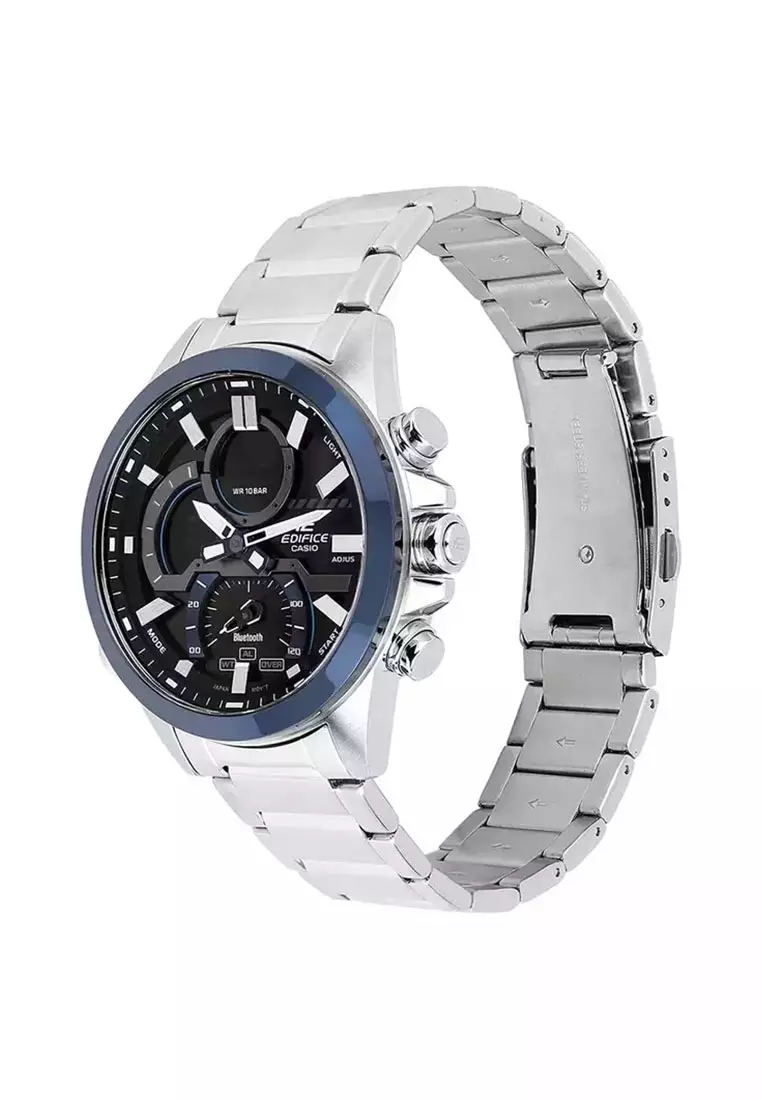 Jual CASIO Casio EDIFICE Jam Tangan Pria - Silver Blue Black - Stainless Steel - ECB-30DB-1ADF ...