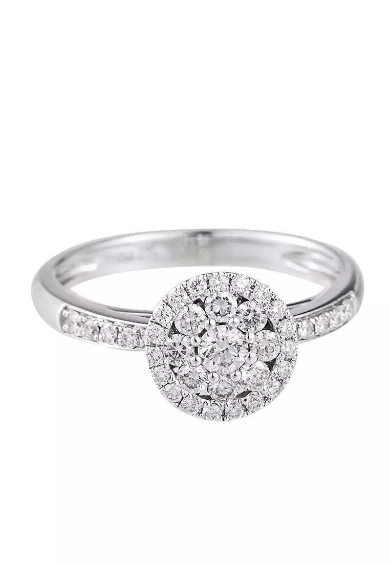Buy LITZ LITZ 18K White Gold Diamond Ring DR3914 Online | ZALORA Malaysia