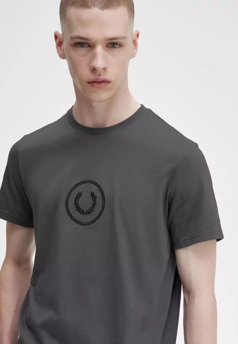Buy Fred Perry Fred Perry M5630 Circle Branding T-Shirt (Gunmetal) 2025 Online | ZALORA