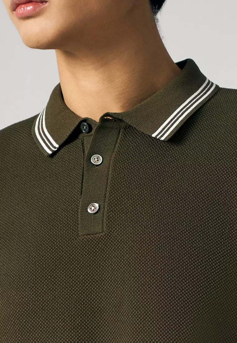 Buy MEMO Textured Polo with Tipping 2026 Online | ZALORA Philippines