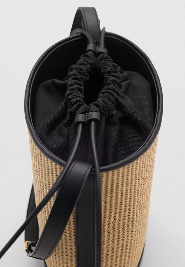 Buy Mango Medium Raffia-Effect Bucket Bag 2025 Online | ZALORA