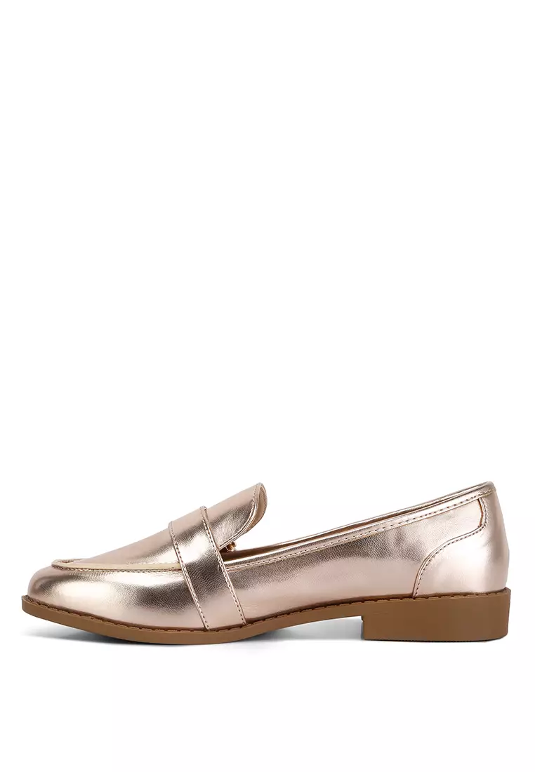 Buy London Rag Rose Gold Metallic Faux Leather Loafers 2025 Online | ZALORA