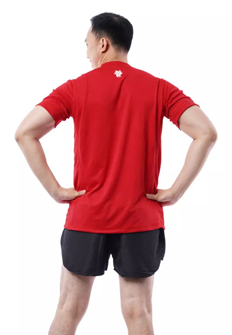 Jual Tiento Tiento Kaos Dry Fit Men Red Baju Olahraga Lari Pria ...