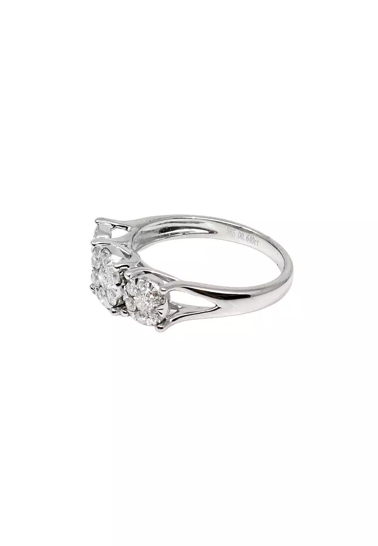 Buy CEBUANA LHUILLIER JEWELRY 14K White Gold Lady Ring with Diamonds ...