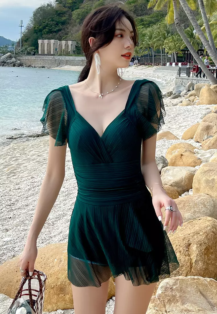 Buy Zitique Sexy Tulle Big Backless One Piece Swimsuit 2024 Online