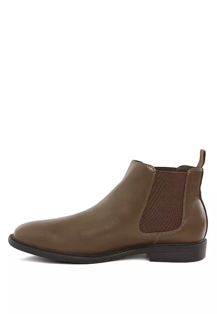 Buy London Rag Men's Faux Leather Chelsea Boots in Taupe Online ...