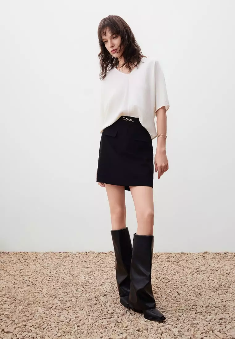 Buy G2000 G2000 Textured Fabric V Neck Top 2025 Online | ZALORA