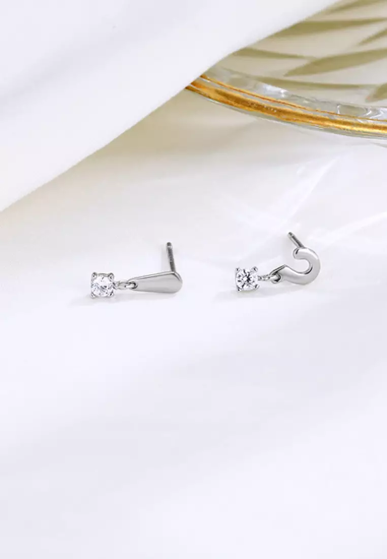 Buy LYCKA LDR24309 S925 Silver Simple Question Mark Exclamation Mark ...