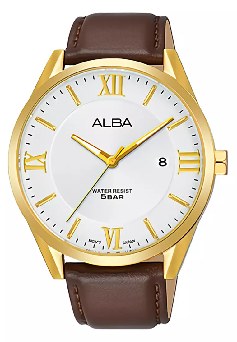 Jual Alba Alba Prestige - Jam Tangan Analog Pria - Gold - Brown Leather ...
