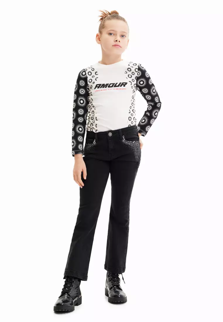 Buy Desigual Desigual Girl Shiny flare jeans. 2025 Online | ZALORA