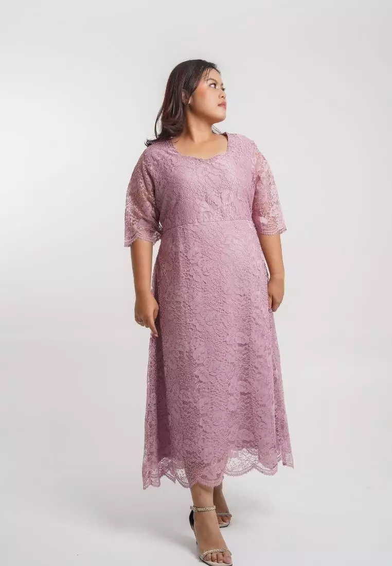 Jual Xtramiles Plus Size Party Dress Jessaline Pink Original 2026 ...