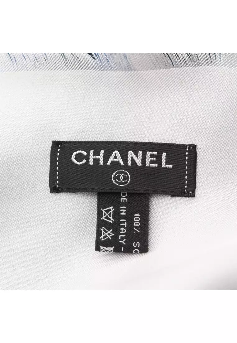 Buy Chanel Pre-Loved Chanel Stall shawl car print logo silk Pink purple ...