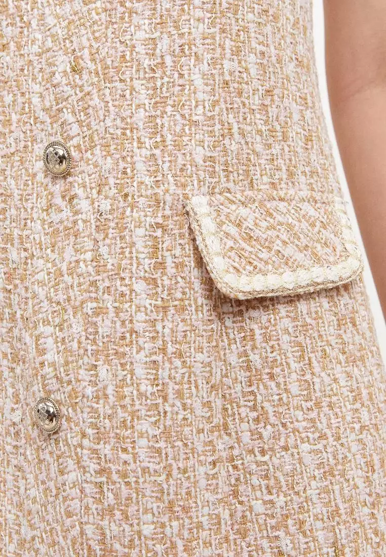 Buy Pomelo Tweed Button Dress 2025 Online | ZALORA Philippines