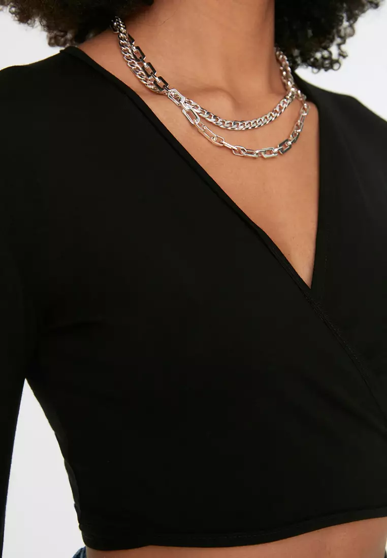 Buy Trendyol Tie Crossover Crop Top 2025 Online | ZALORA Philippines