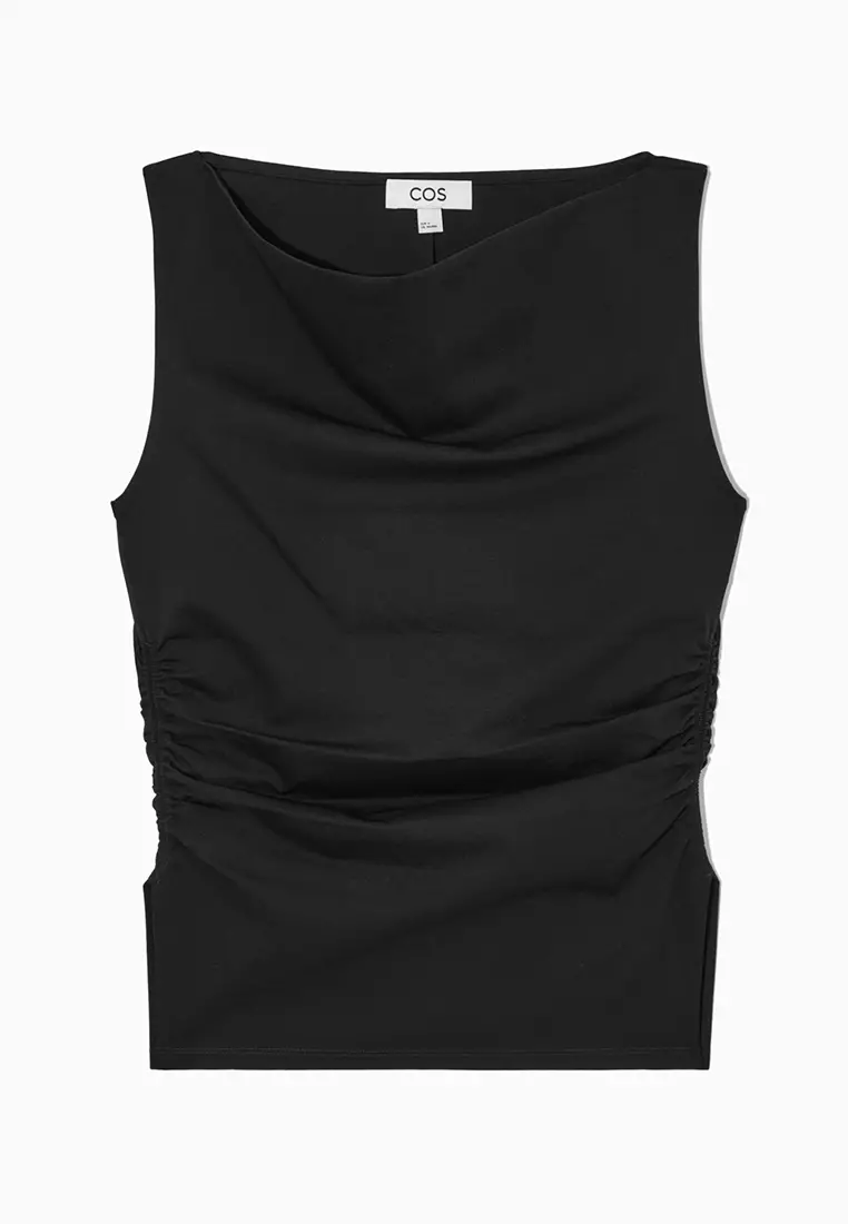 COS Cowl-Neck Gathered Sleeveless Top 2025 | Buy COS Online | ZALORA ...