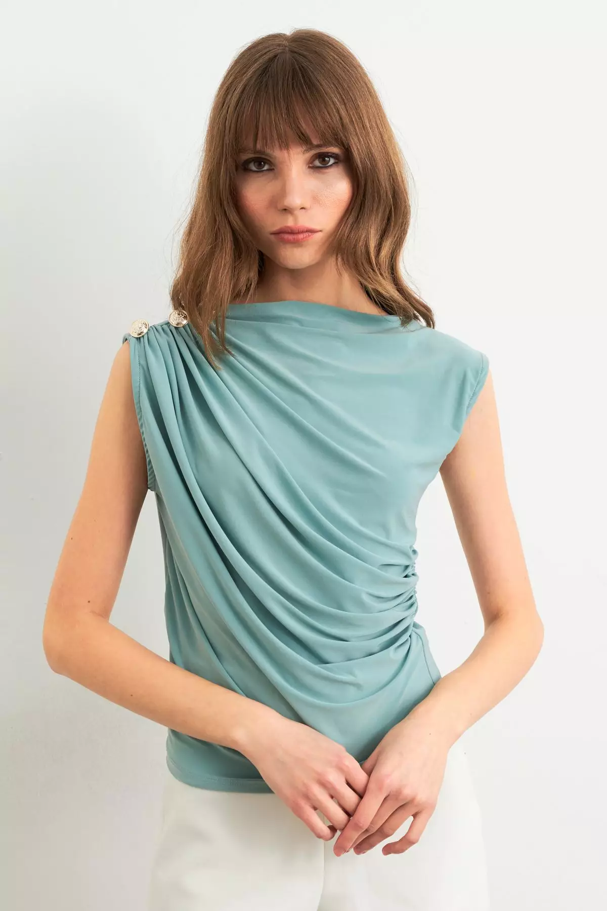 Buy Cool & Sexy Button Detail Draped Blouse 2025 Online | ZALORA Philippines