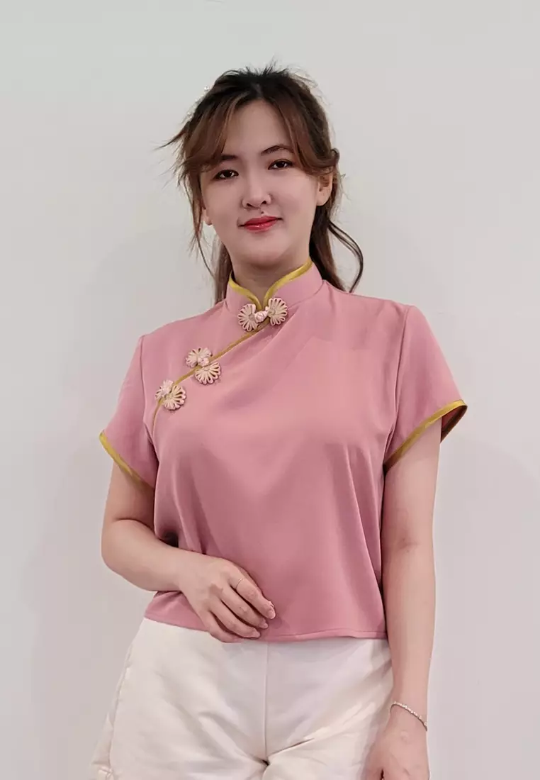 Buy TANG TANG Ivory Cheongsam Top in Peach Pink Online | ZALORA Malaysia