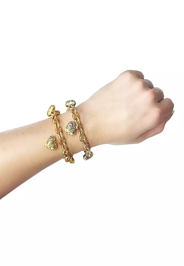 Buy MJ Jewellery 375/9K Gold Bracelet with Love T129 Online | ZALORA ...