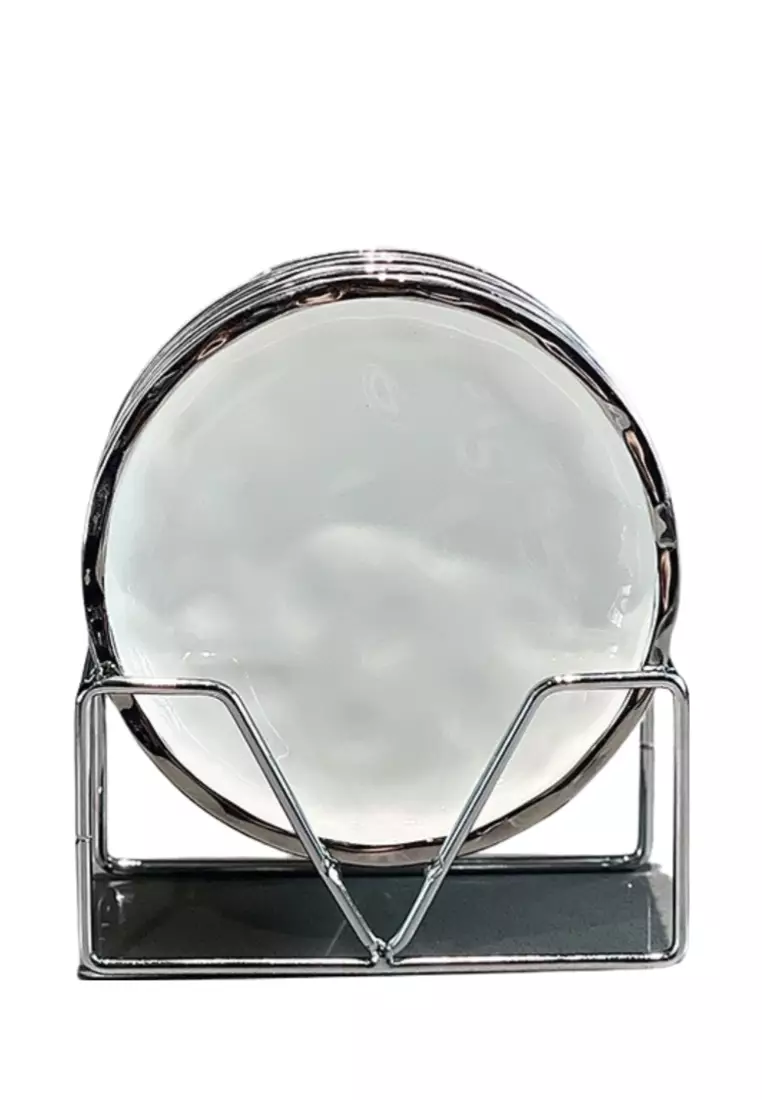 Buy Lara Scandinavian Style Delicate Ceramic Plate With Silver Rim - 6 ...