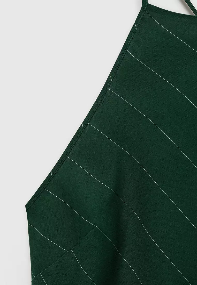 Buy Mango Pinstripe Halter Neck Dress 2025 Online Zalora Philippines