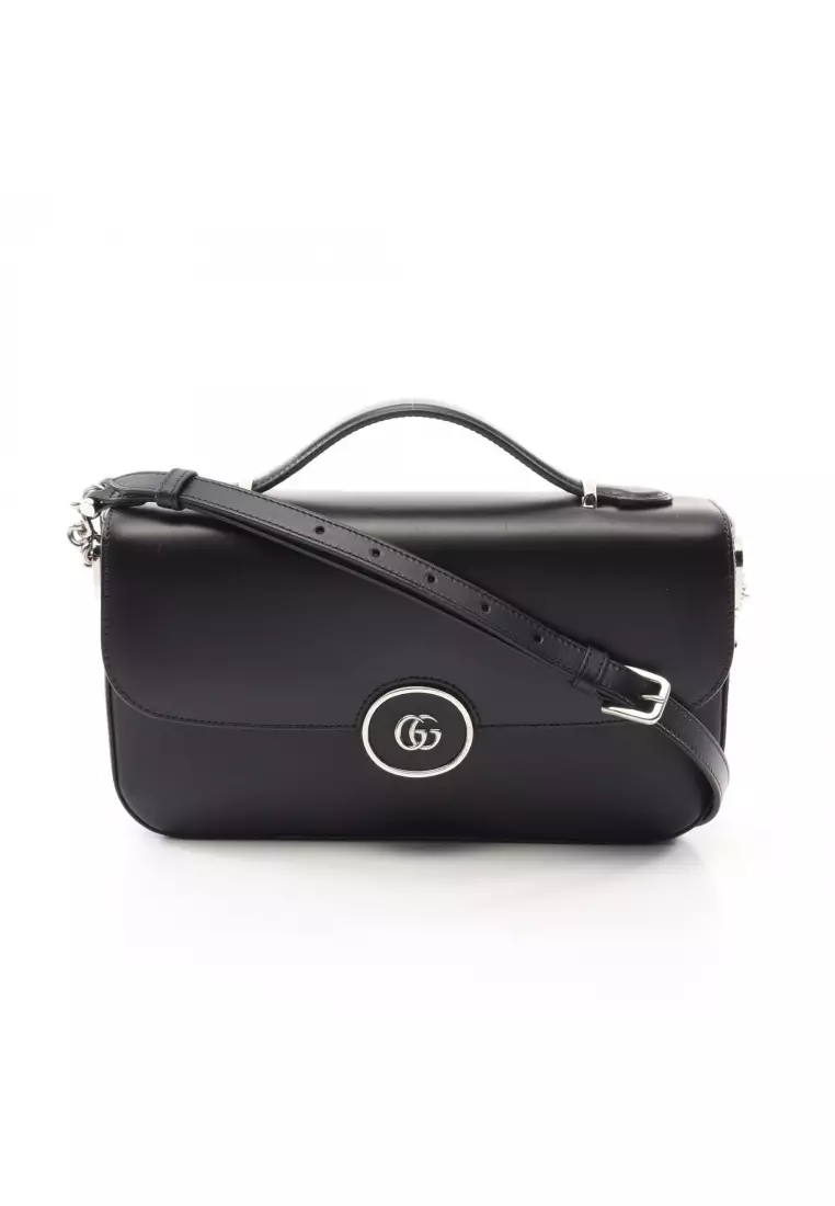 Gucci Pre-Loved Gucci Double G Shoulder bag leather black 2WAY 2025 ...