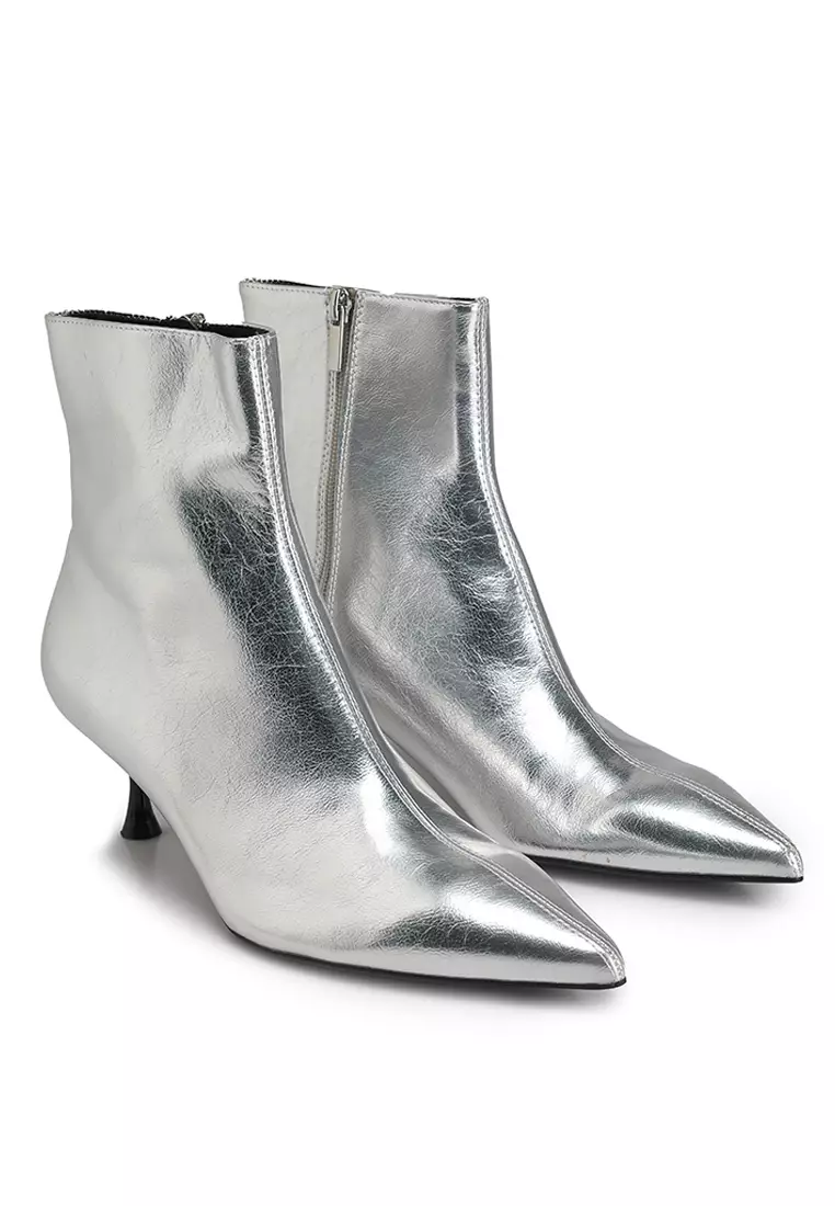 ZARA Metallic Ankle Boots 2025 | Buy ZARA Online | ZALORA Hong Kong