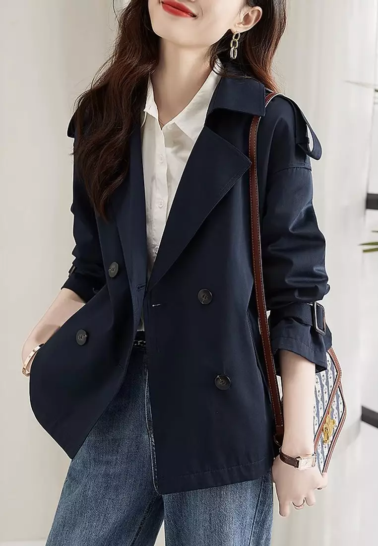 Buy Halo Lapel Midi Jacket Trench Coat 2025 Online | ZALORA